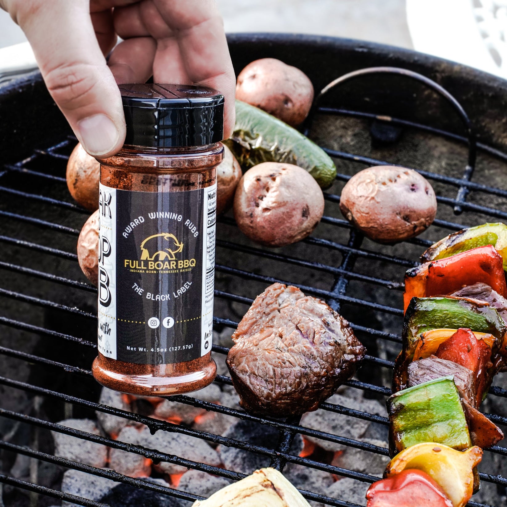 "The Black Label"- Steak and Chop Rub 8.4 oz. – Fullboarbbqproducts